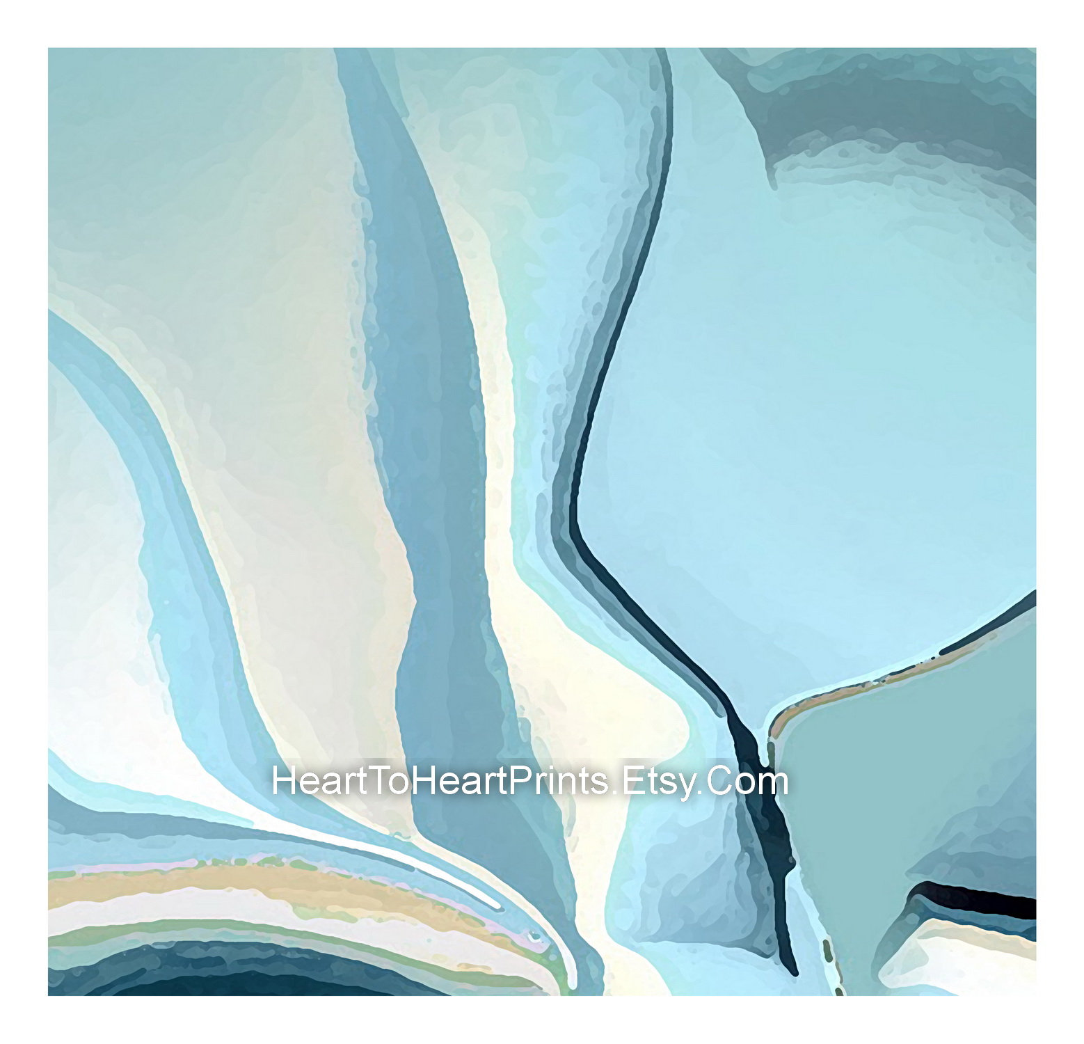 Turquoise Abstract Painting DOWNLOAD Wall Art Set of 3 Teal Aqua Blue ...