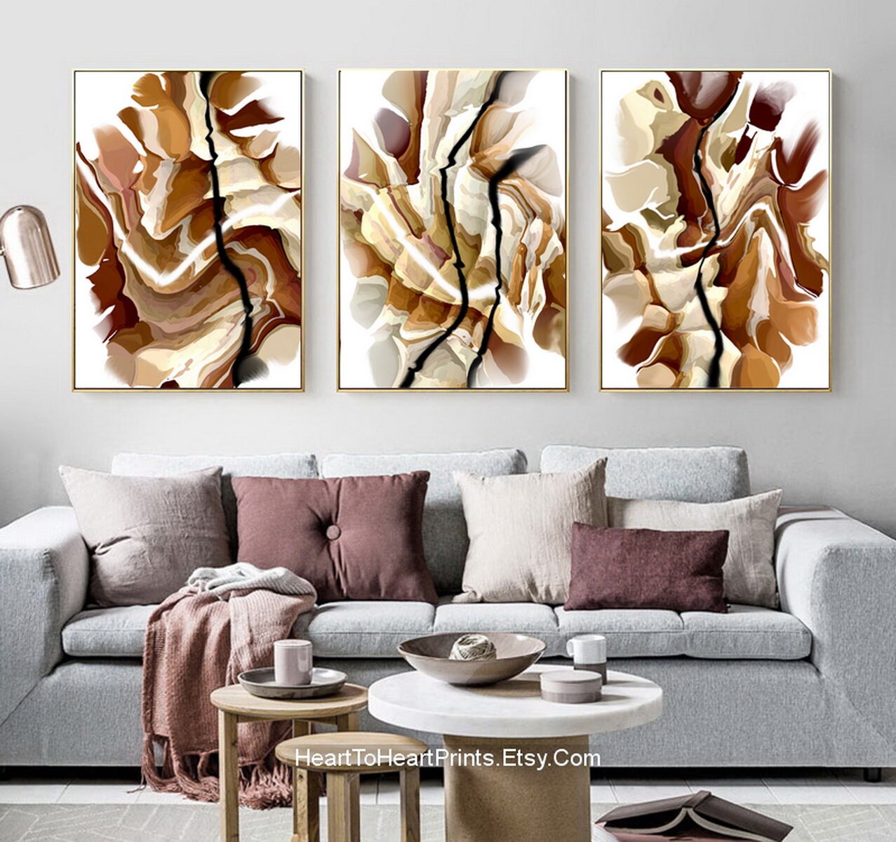 Earth Tones Abstract Painting Set of 3 Posters 24x36 DIGITAL Abstract ...