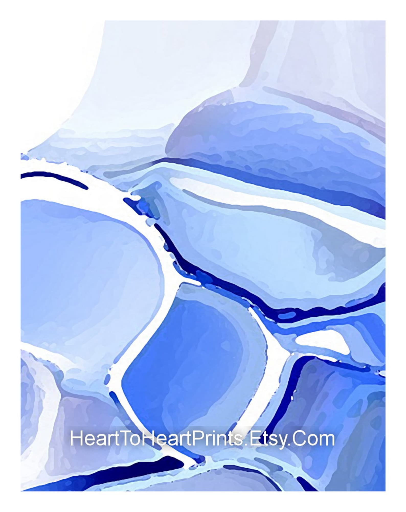 Light Blue Abstract Painting PRINTABLE Wall Art Set of 3 Extra Large ...