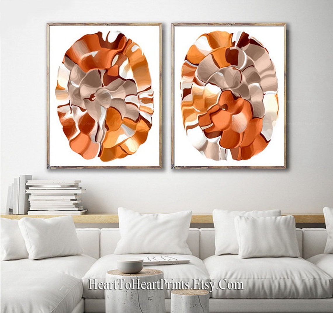 Large Orange Abstract Painting Modern Wall Art Abstract - Etsy