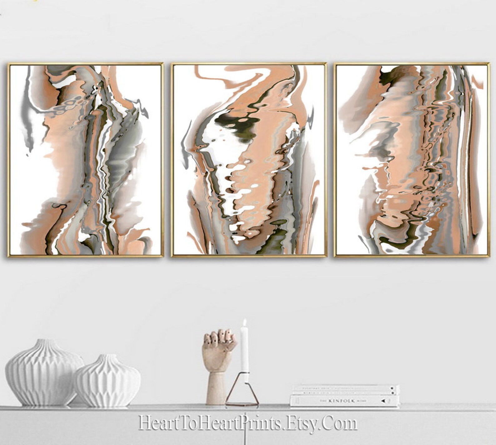 Earth Tone Wall Art Abstract Painting Downloadable Art Black | Etsy