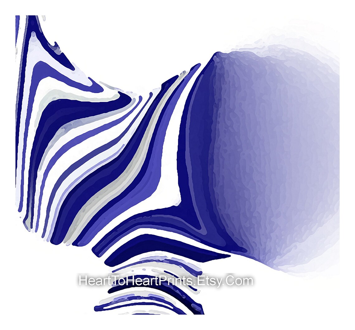 Navy Blue Abstract Painting PRINTABLE Wall Art Set of 3 - Etsy