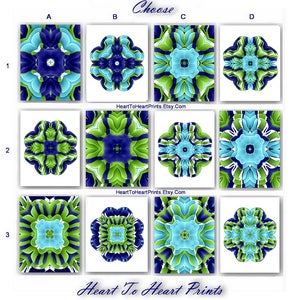 Blue Green Wall Art DIGITAL DOWNLOAD Set of 3 Rustic Aqua Blue Lime ...