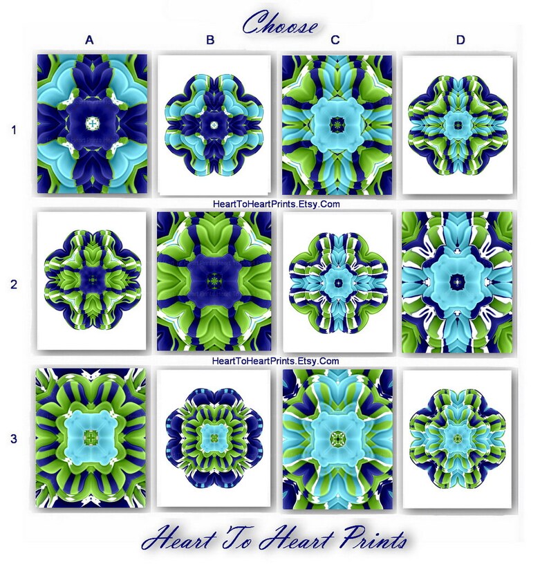 Blue Green Wall Art DIGITAL DOWNLOAD Set of 3 Rustic Aqua Blue Lime ...