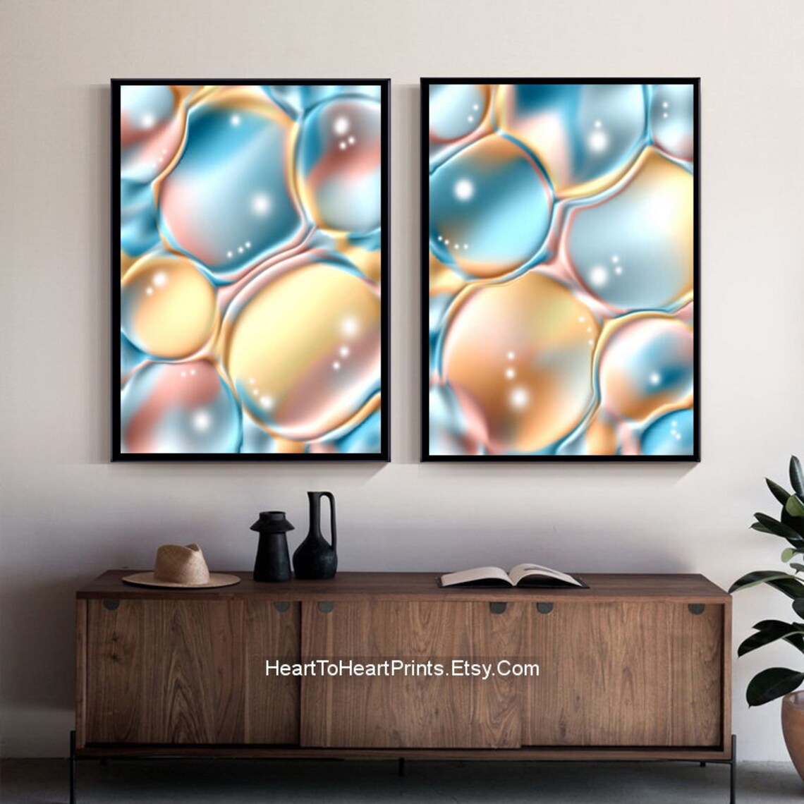Colorful Abstract Art Set of 2 Posters DIGITAL Download - Etsy