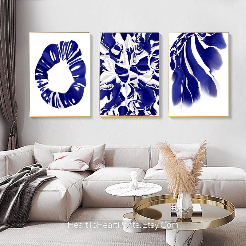 Blue Abstract Set of 12 Posters Abstract Painting PRINTABLE Wall Art ...