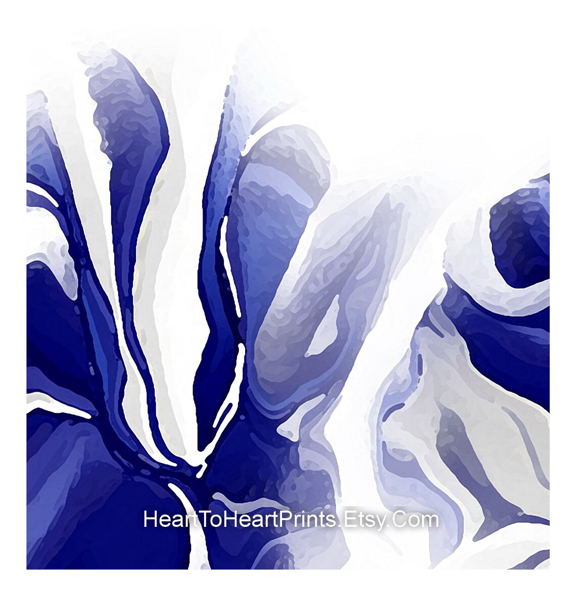 Navy Blue Abstract Painting PRINTABLE Wall Art Set of 3 - Etsy