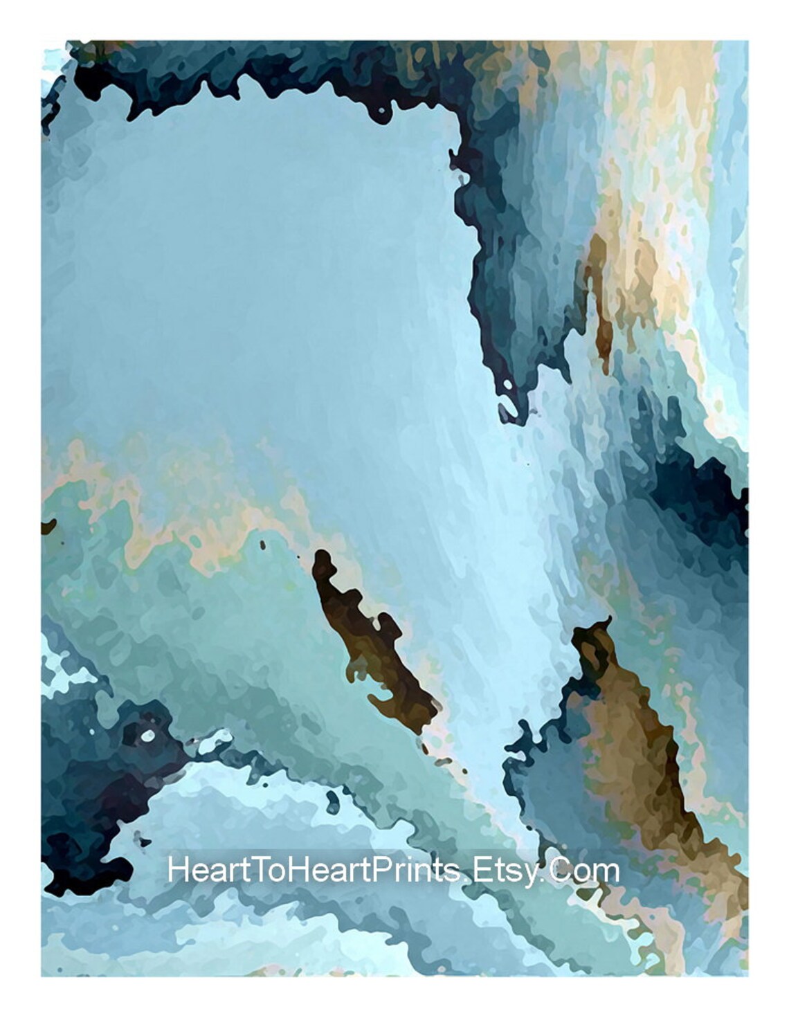 Aqua Blue Abstract Set of 3 Turquoise Teal Abstract Painting - Etsy