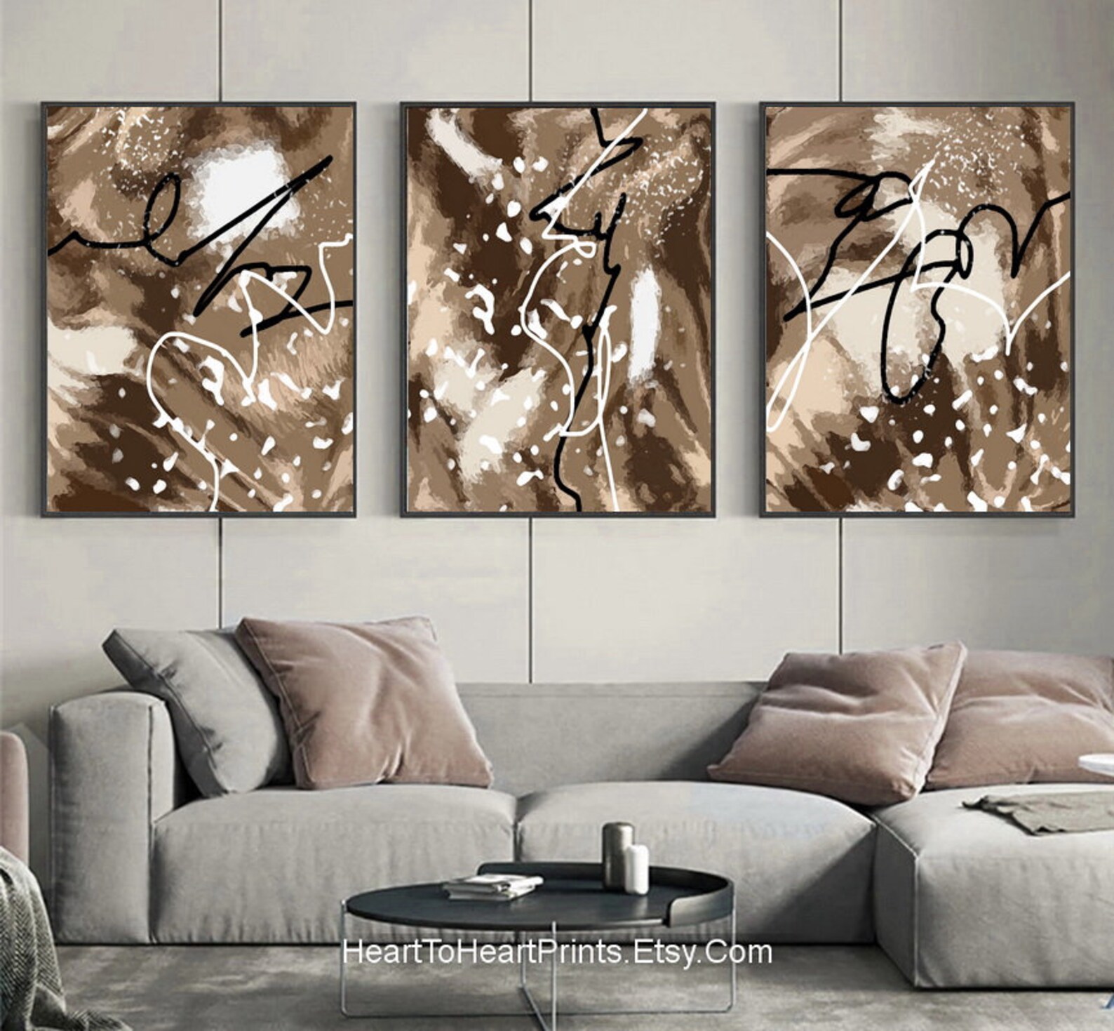 Earth Tones Abstract Painting Set of 3 Posters 24x36 DIGITAL - Etsy