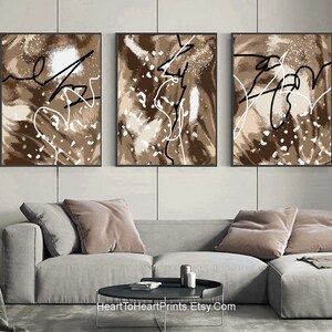 Earth Tones Abstract Painting Set of 3 Posters 24x36 DIGITAL Abstract ...