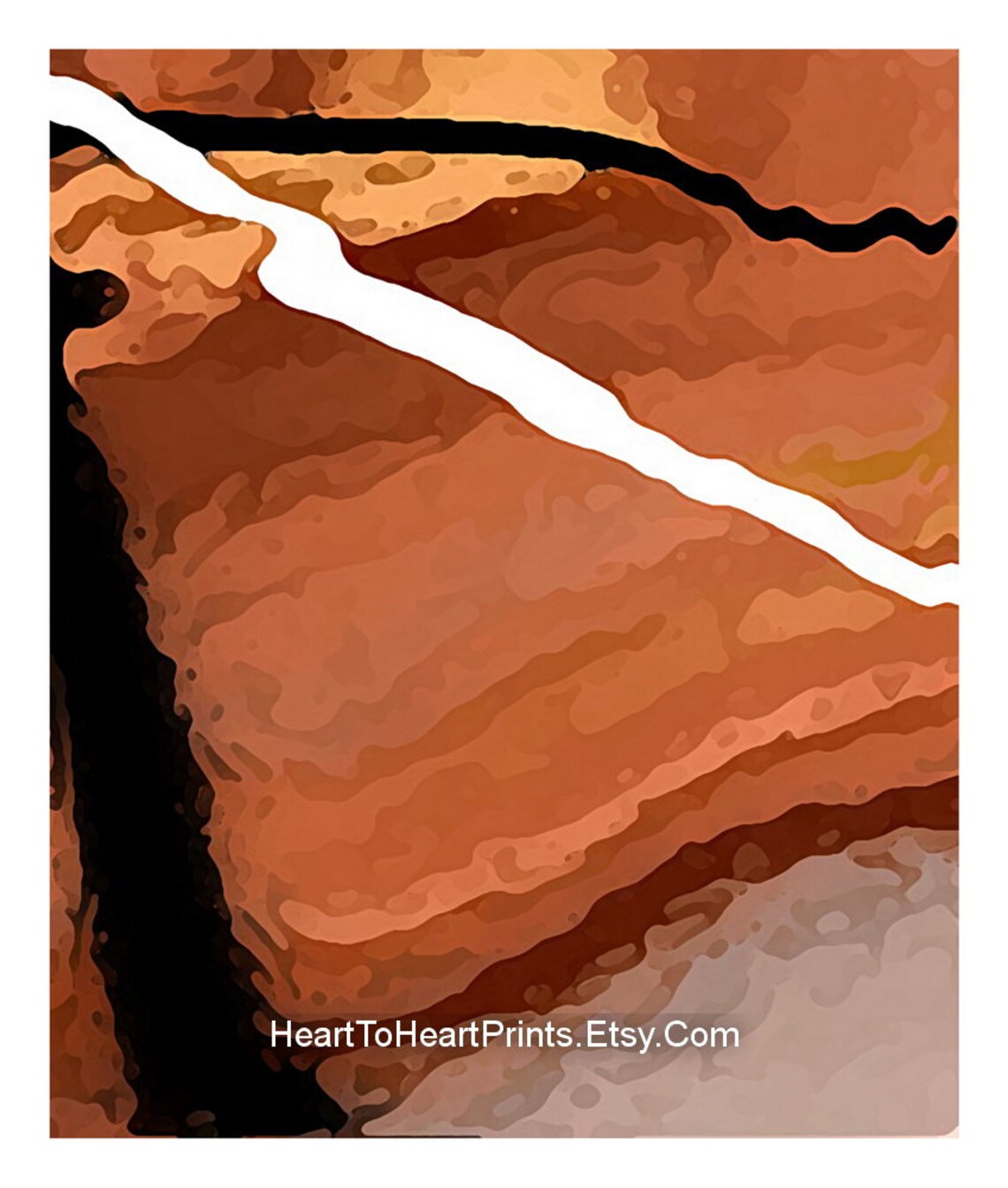 Burnt Orange Abstract PRINTABLE Art Set of 3 Posters Orange Black White ...