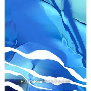 Blue Abstract Painting Set of 3 DIGITAL DOWNLOAD Wall Art Bright Blue ...