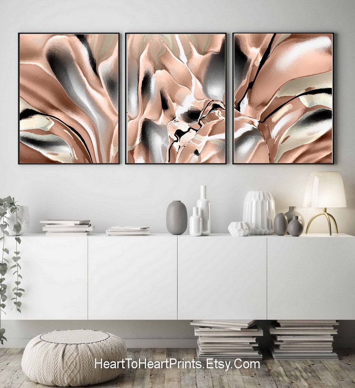 Earth Tone Wall Art Abstract Painting DOWNLOADABLE Art Set of - Etsy