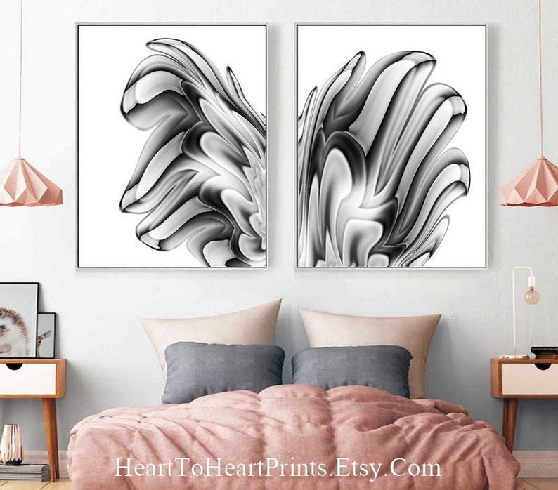 Angel Wings Wall Art Line Drawing Wings Printable Wall Art - Etsy