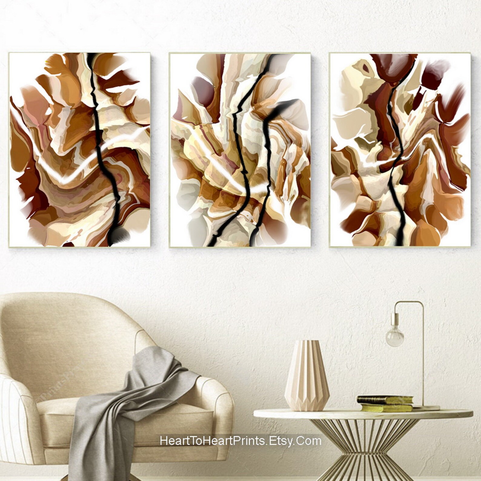 Earth Tones Abstract Painting Set of 3 Posters 24x36 DIGITAL - Etsy