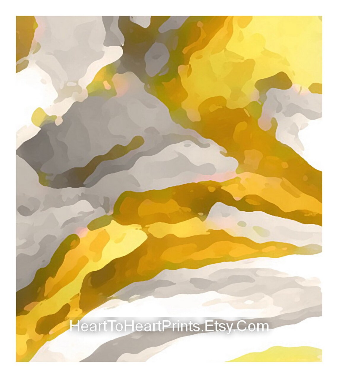 Yellow Gray Abstract Painting Set of 2 Prints Printable Wall - Etsy
