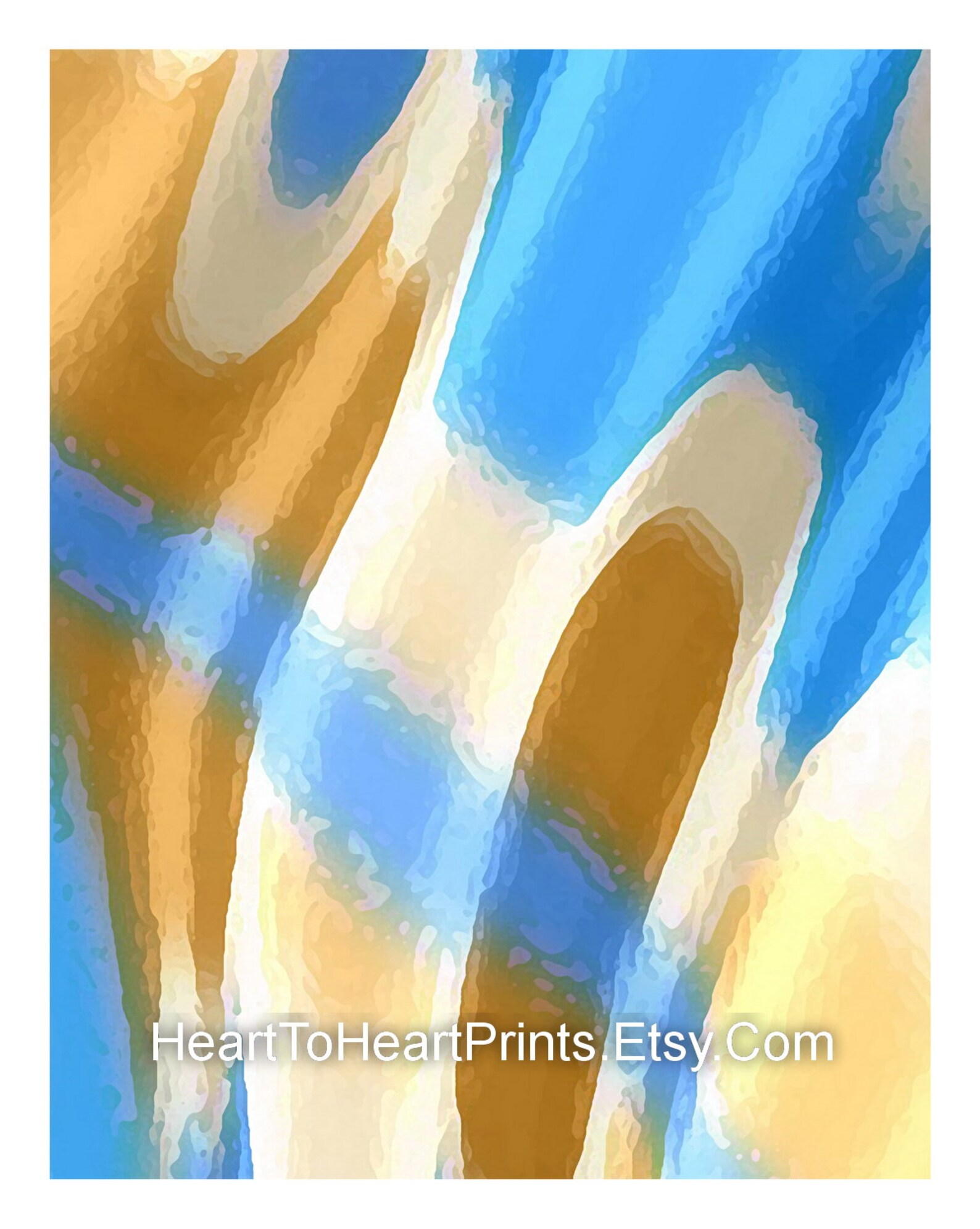 Blue Yellow Abstract Painting Set of 3 PRINTABLE Wall Art Light Blue ...