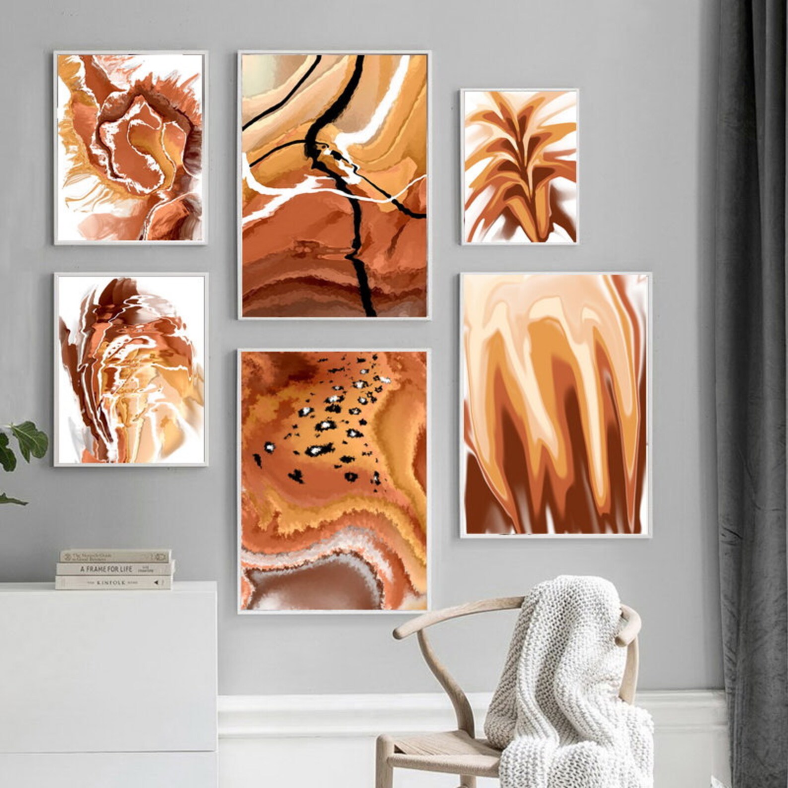 Burnt Orange Gallery Wall Art Set of 9 PRINTABLE Terracotta - Etsy