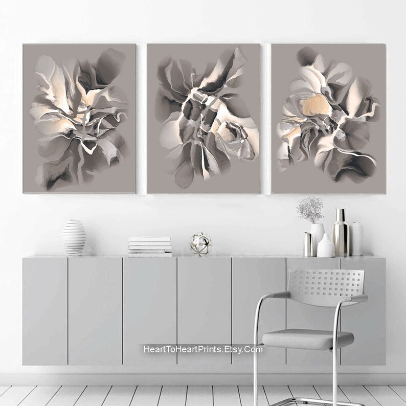 Neutral Abstract Gallery Wall Art Set of 3 PRINTABLE Abstract - Etsy