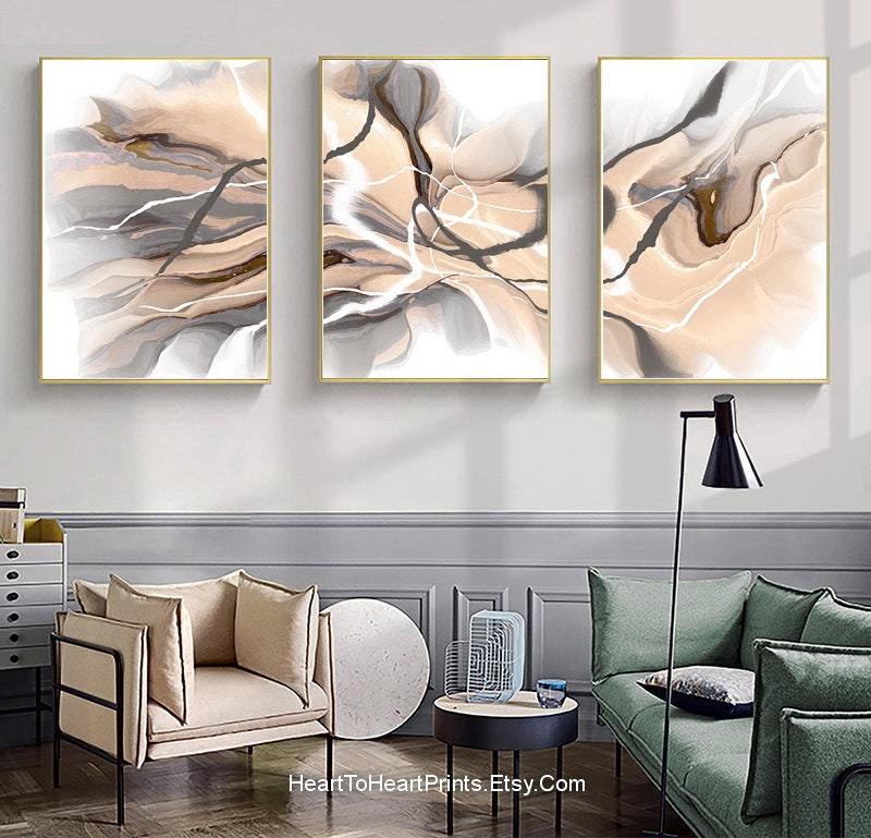 Minimalist Gallery Wall Set of 3 Posters Neutral Abstract - Etsy