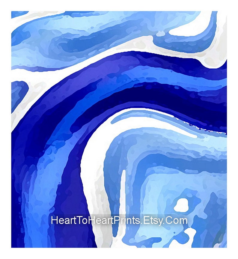 Royal Blue Abstract Painting Downloadable Art Set of 2 Prints Blue ...