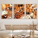Modern Rust Orange Abstract Painting Canvas PRINTABLE Wall Art Set of 3 ...