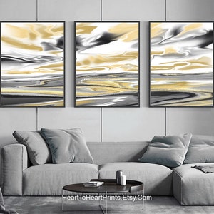 Gray Abstract Wall Art Set of 3 Posters Gray PRINTABLE Large - Etsy