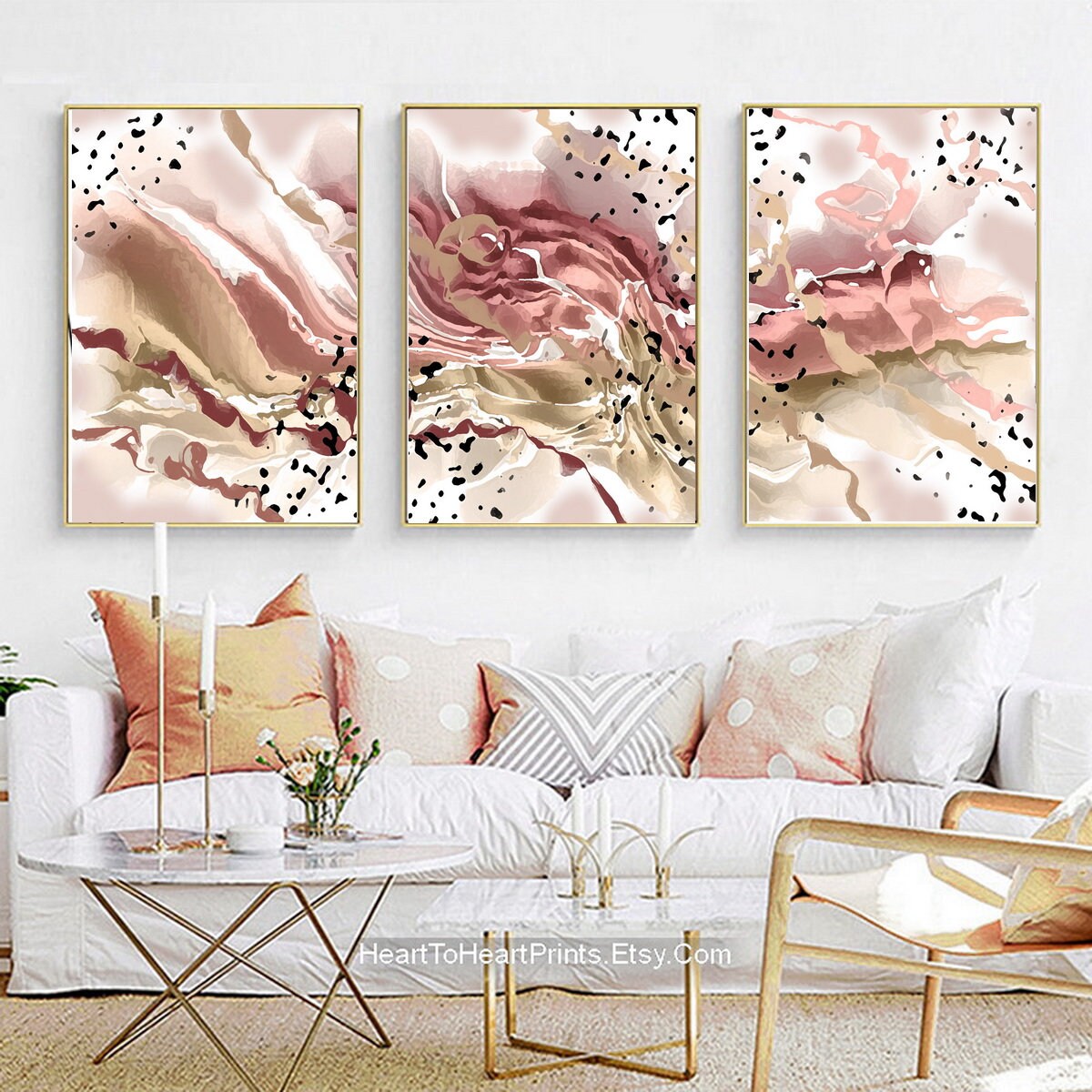 Pastel Abstract Painting Set of 3 Wall Art 24x36 Canvas - Etsy