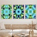 Blue Green Wall Art DIGITAL DOWNLOAD Set of 3 Rustic Aqua Blue Lime ...