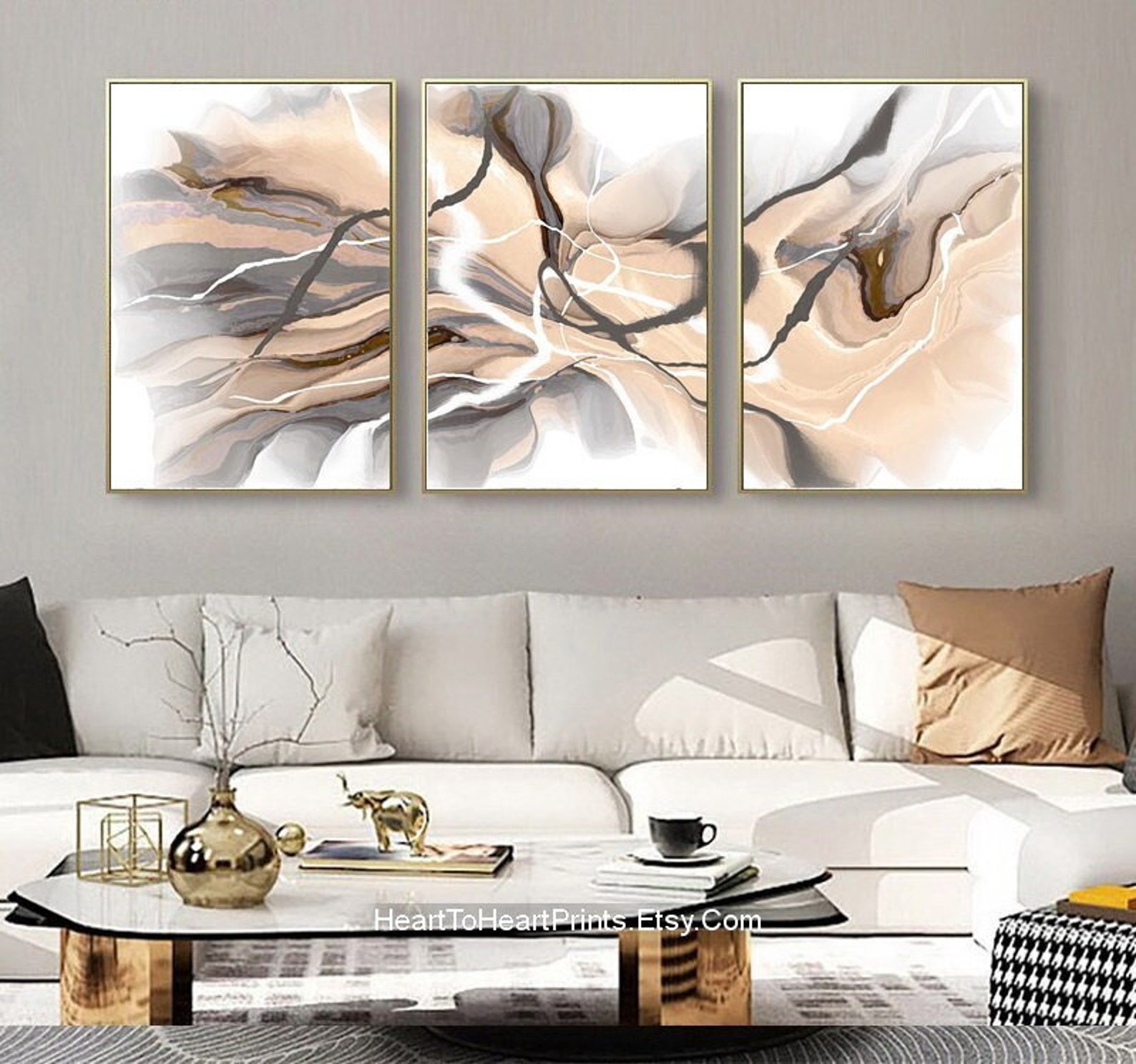 Minimalist Gallery Wall Set of 3 Posters Neutral Abstract - Etsy
