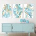 Pastel Blue Abstract Wall Art Set of 3 Light Blue Beige Abstract ...