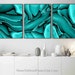 Green Leaves Set of 3 Posters Lime Green Teal Botanical Prints - Etsy