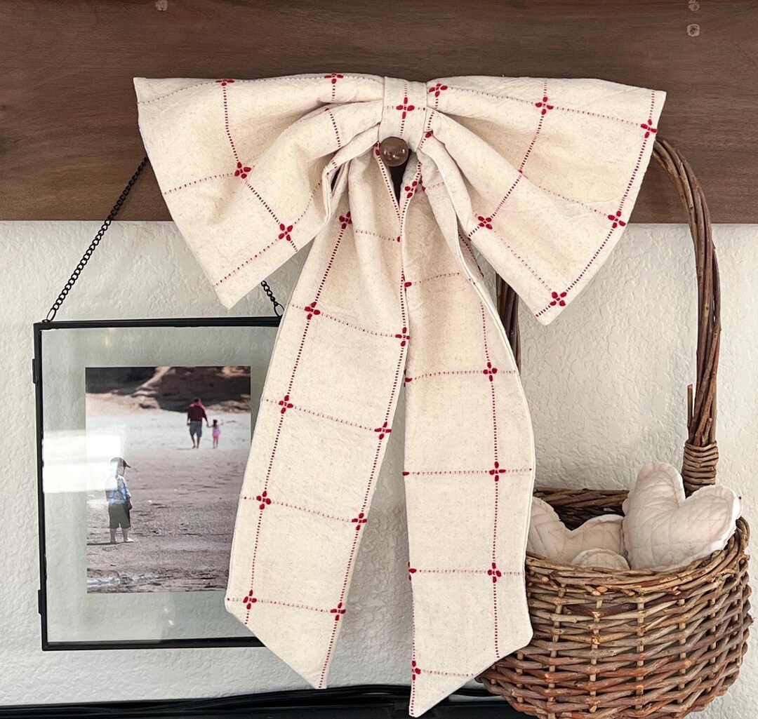 Oversized Fabric Bow, Cotton Fabric Bow, Bow, XL Bow, Puffy Bow, Wreath ...