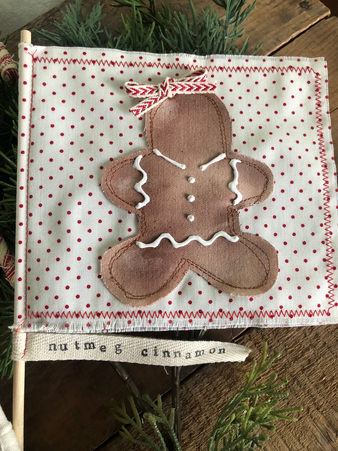 Gingerbread Cookie Flags, Cotton Flags, Tree Picks, Floral Picks ...