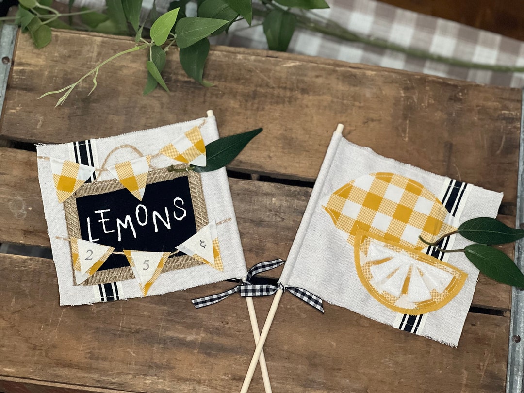 Lemon Flag Set, Lemonade Stand, Lemon Decor, Summer Flags, Lemonade ...