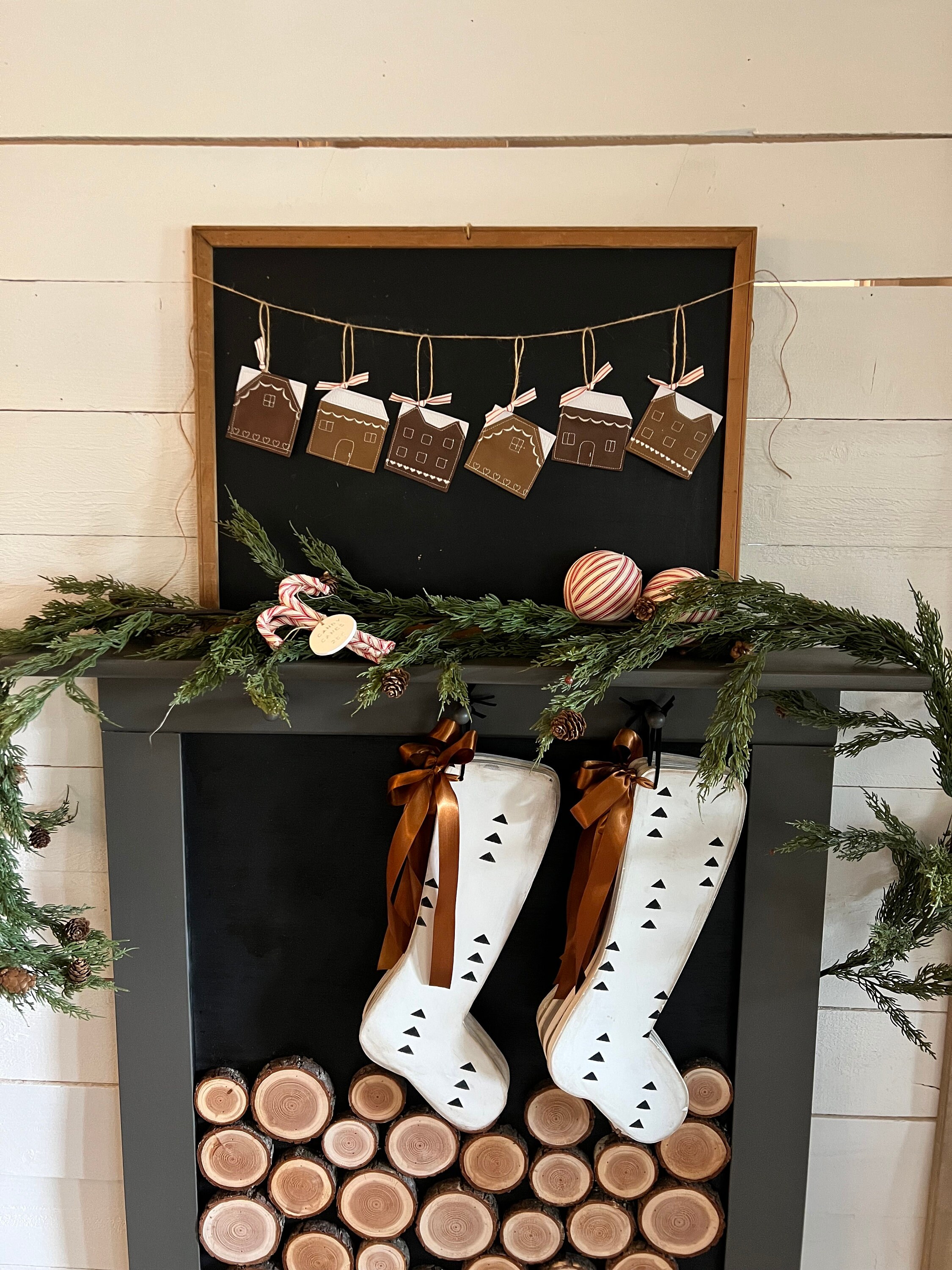 Wooden Stocking, Christmas Sock, Christmas Wreath Decor - Etsy