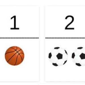 Numbers 1-10 Flashcards With Sports Balls for Kids to Learn to Count ...