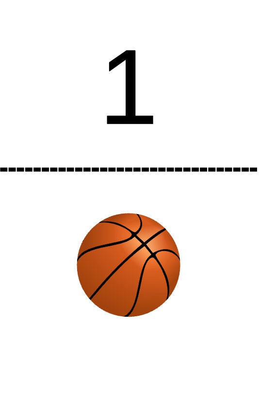 Numbers 1-10 Flashcards With Sports Balls for Kids to Learn to Count ...