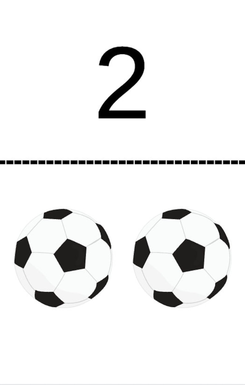 Numbers 1-10 Flashcards With Sports Balls for Kids to Learn to Count ...