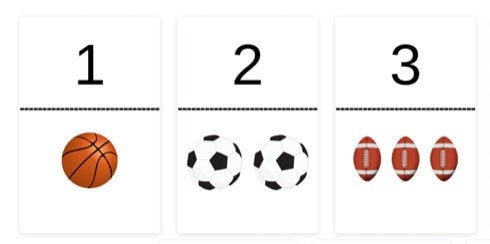 Numbers 1-10 Flashcards With Sports Balls for Kids to Learn to Count ...