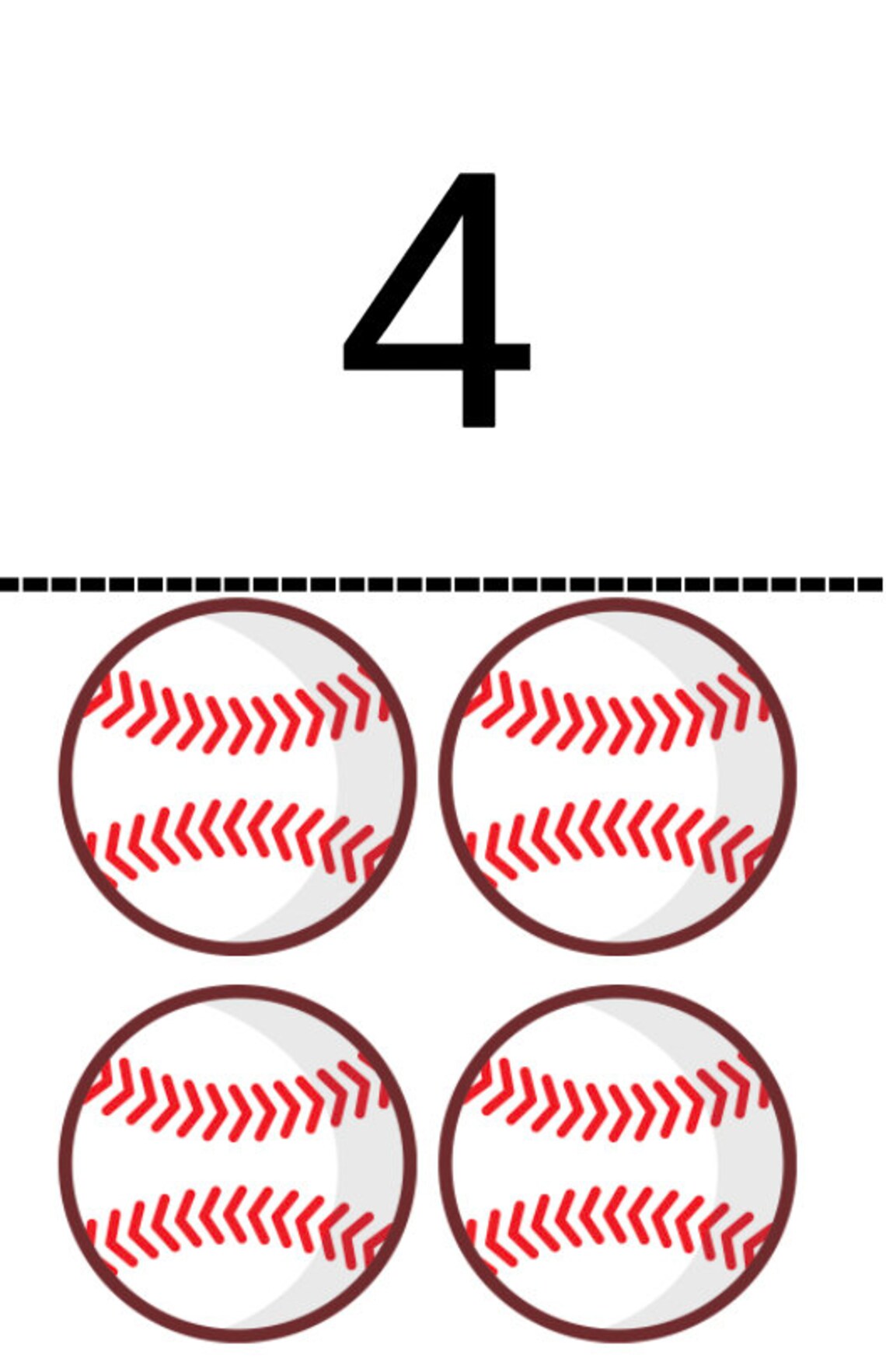 Numbers 1-10 Flashcards With Sports Balls for Kids to Learn to Count ...