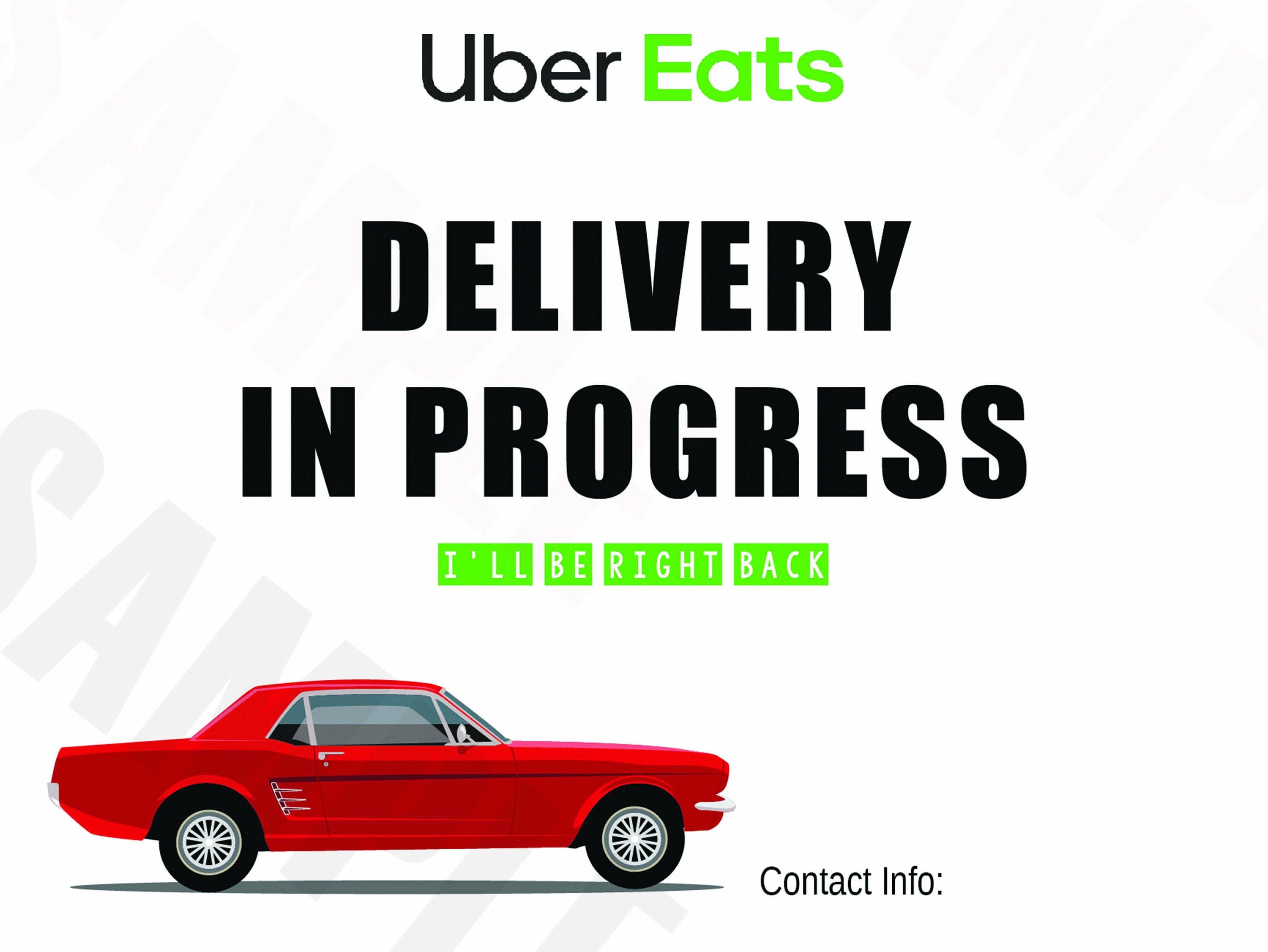 Uber Eats - Printable "delivery in Progress" With Contact Information ...