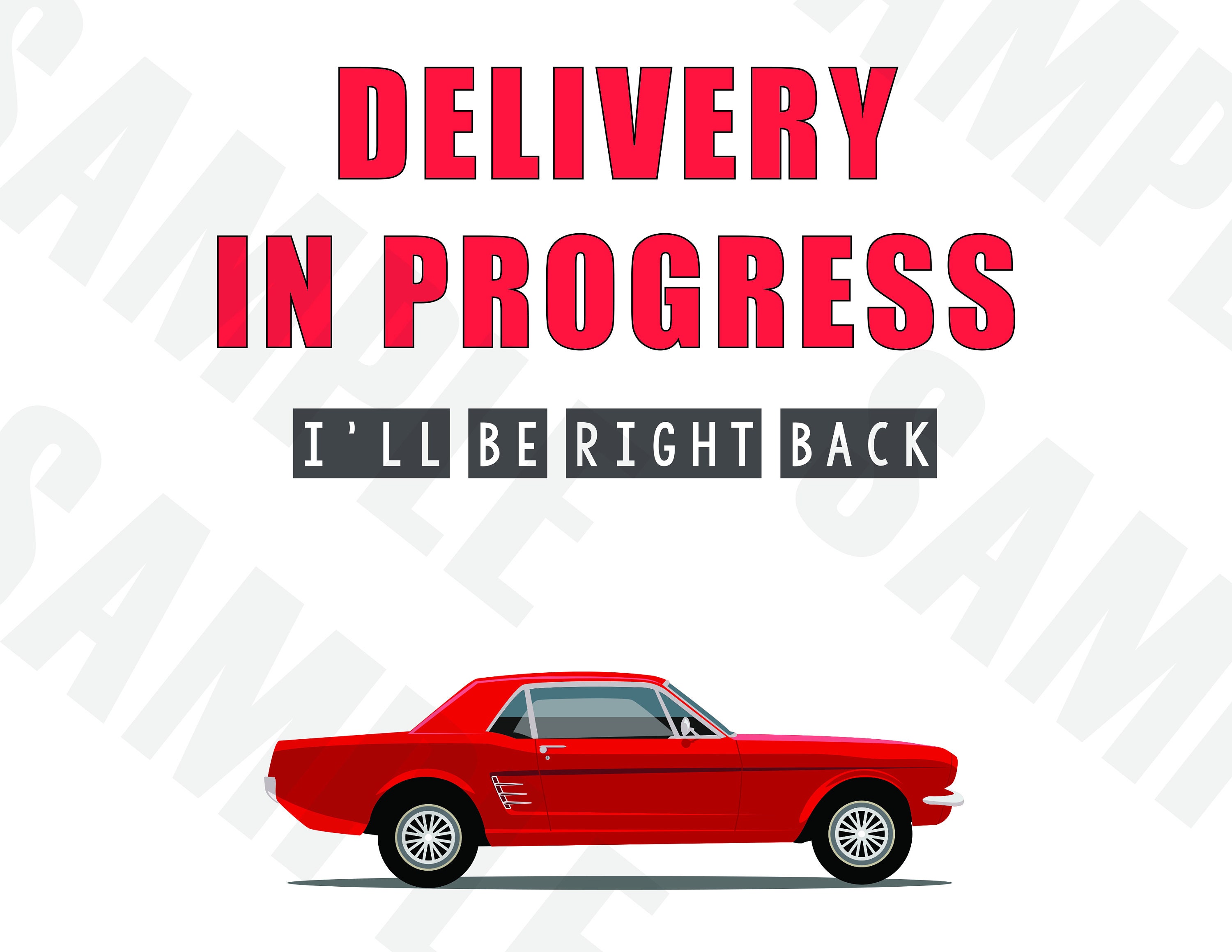 Printable "delivery in Progress" Sign for Your Car Dashboard Digital ...