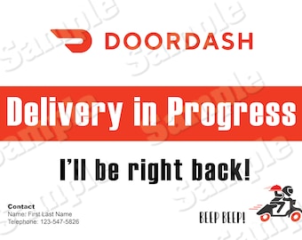 Door Dash - Printable "delivery in Progress" Sign for Your Car ...
