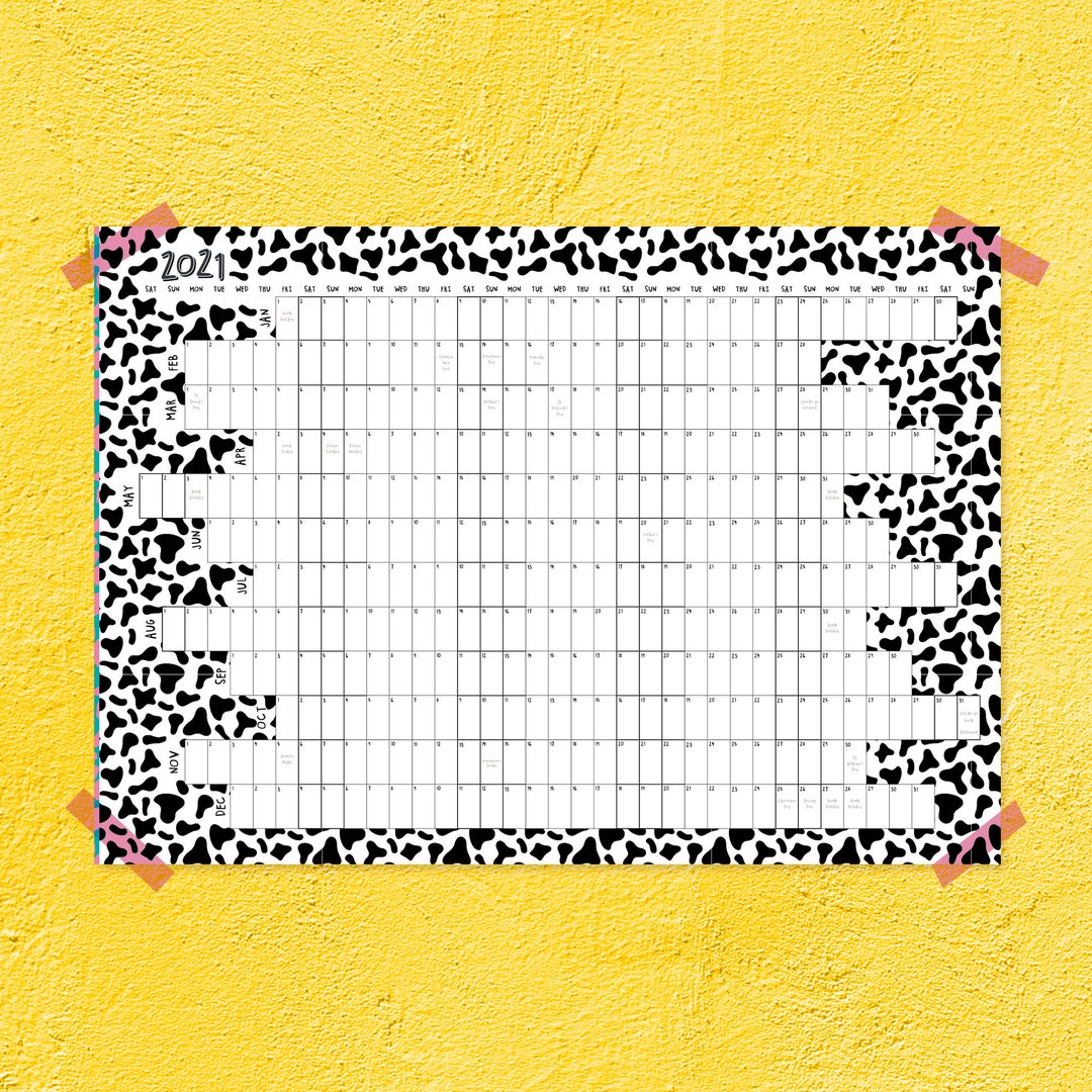 2024 Custom Print Wall Leopard Print Calendar Academic Year Planner ...