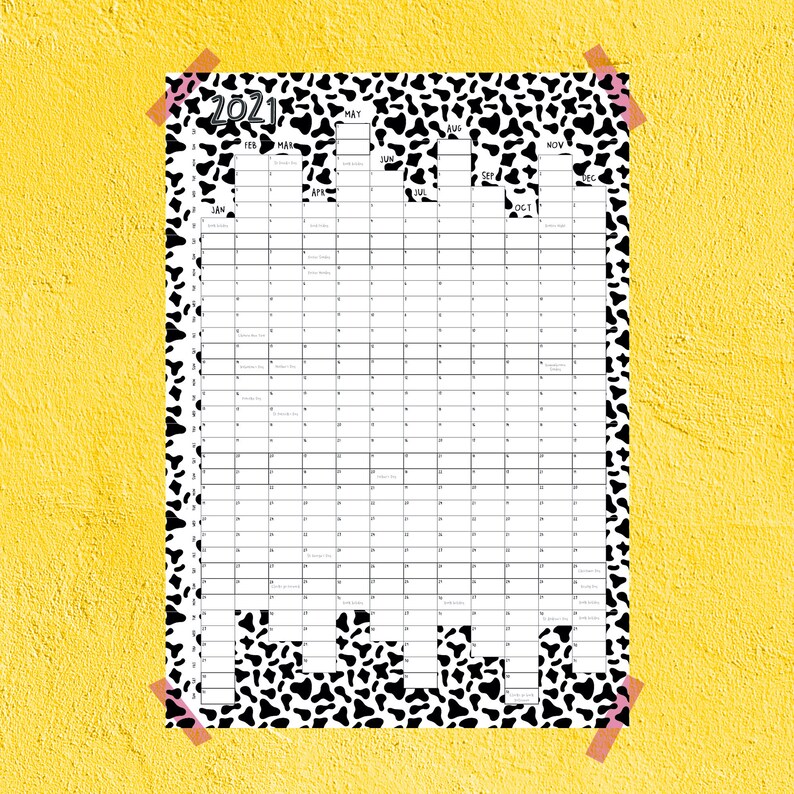 2024 Custom Print Wall Leopard Print Calendar Academic Year Planner ...