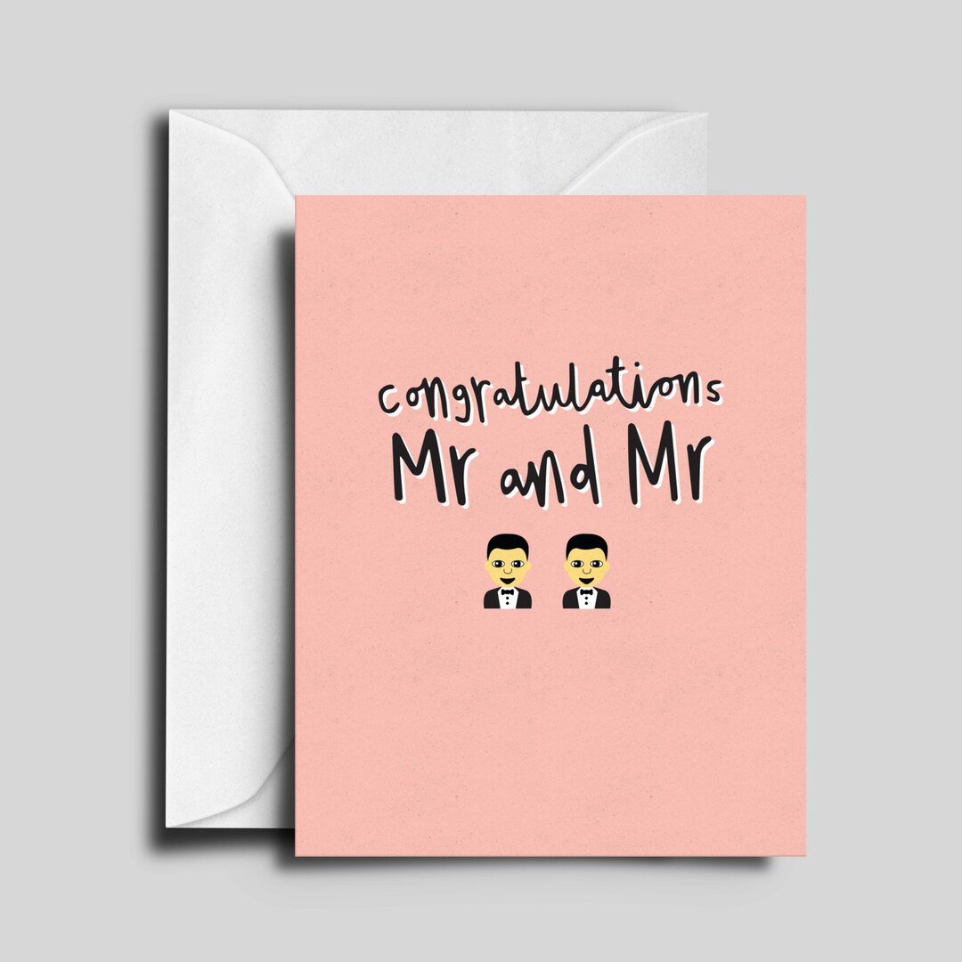 Mr and Mr / Gay Wedding Card - Etsy
