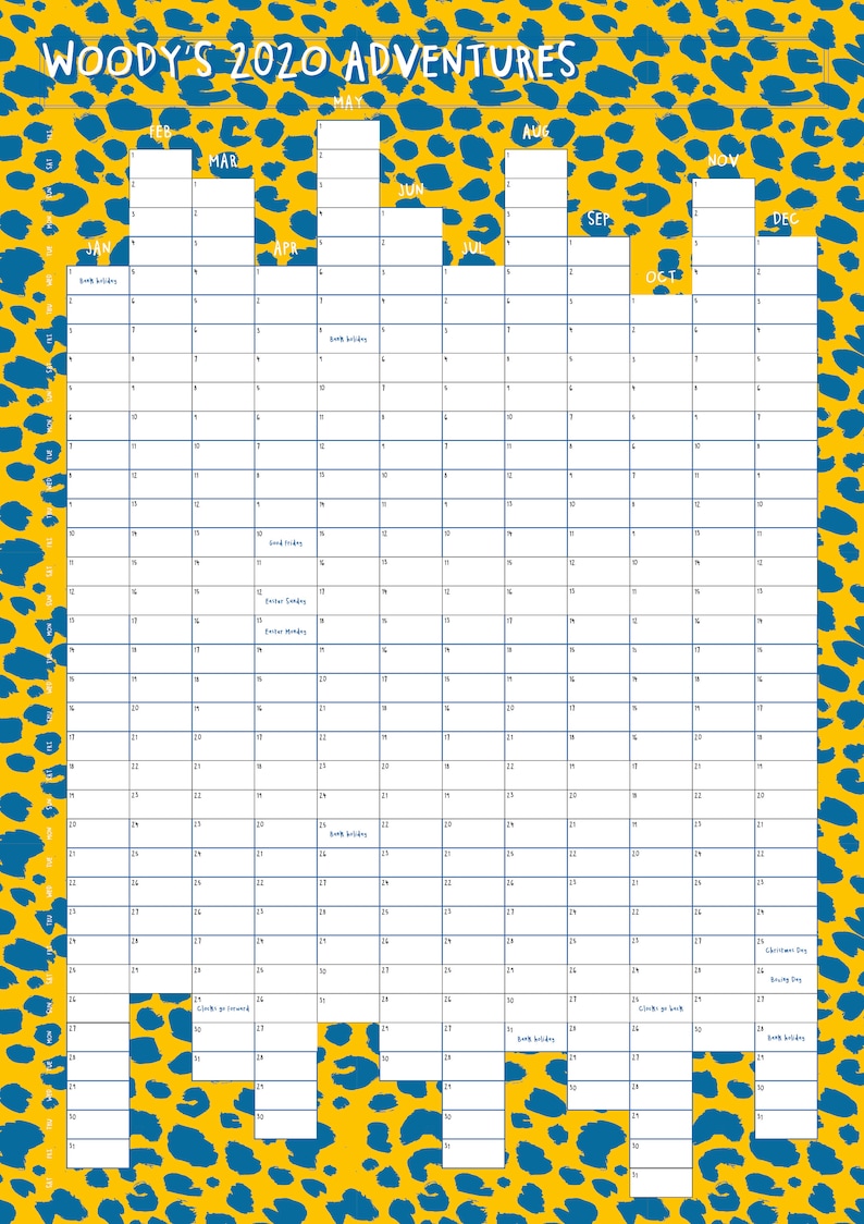 2023 Custom Print Wall Leopard Print Calendar Academic Year - Etsy UK