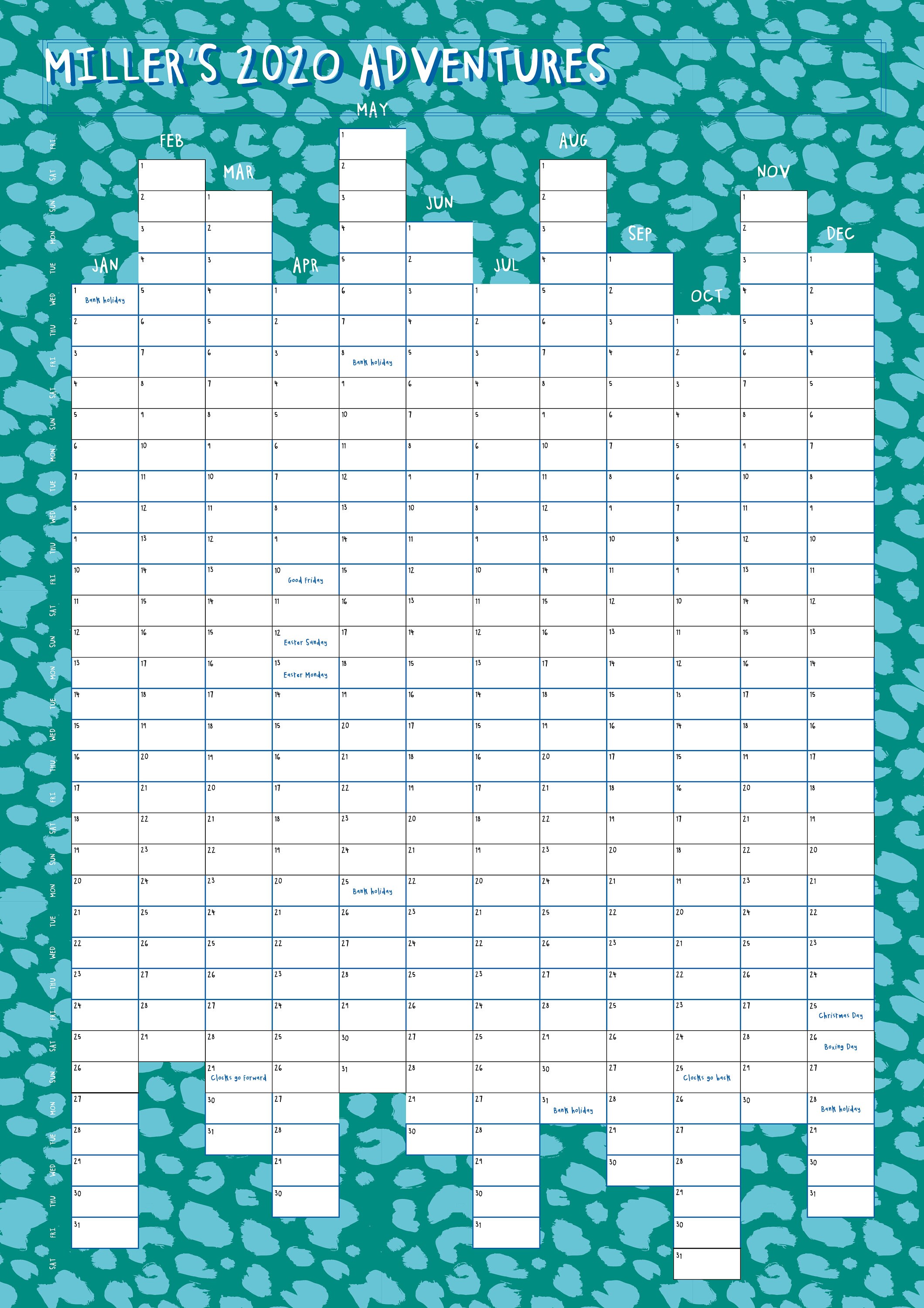 2023 Custom Print Wall Leopard Print Calendar Academic Year - Etsy UK