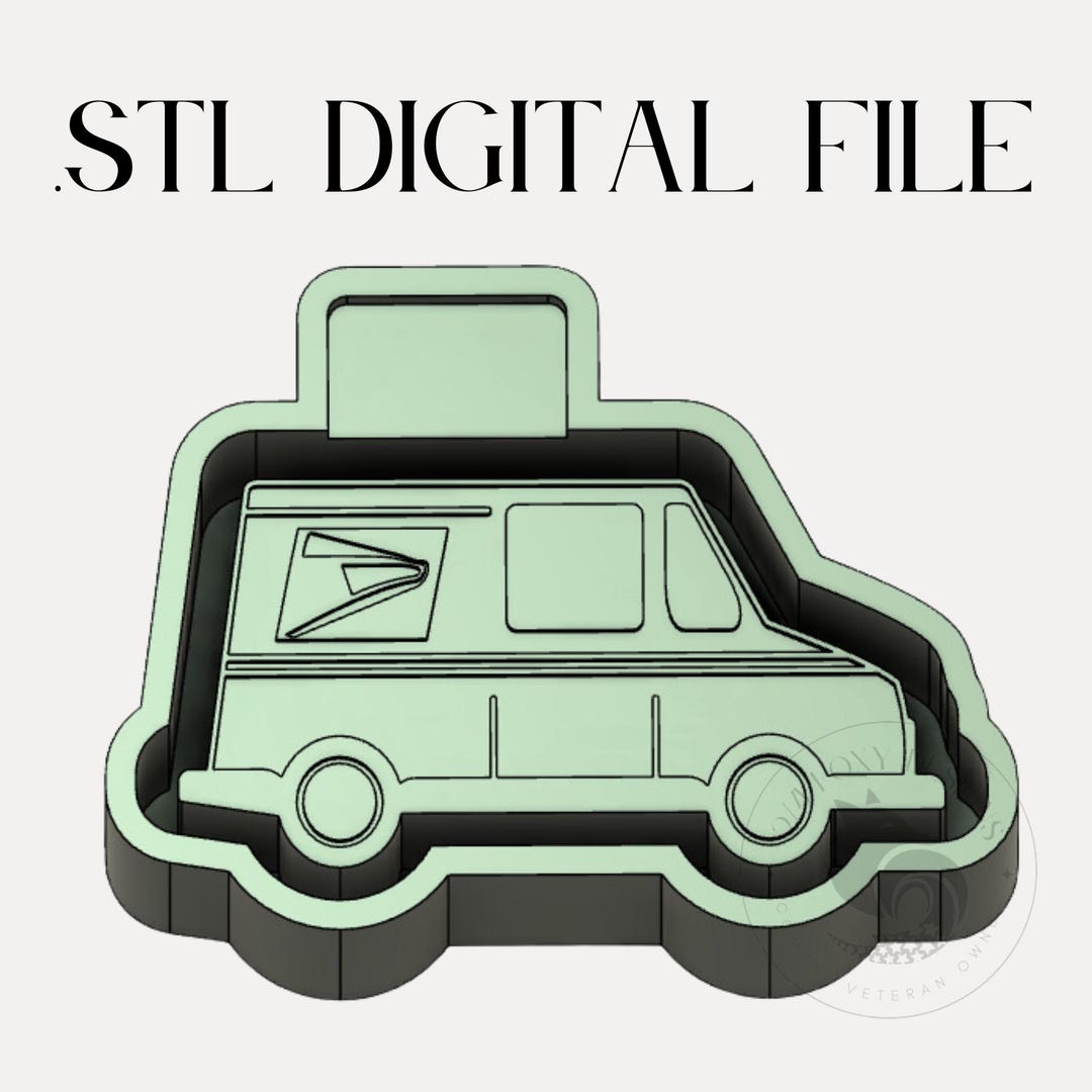 USPS Mail Delivery Truck Digital Design for Freshie Blank Mold Housing ...
